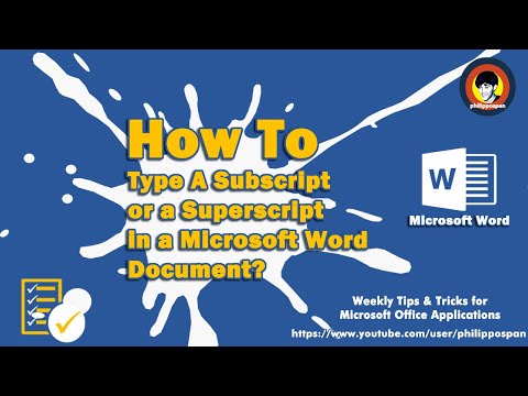 How To Type A Subscript or a Superscript in a Microsoft Word Document?