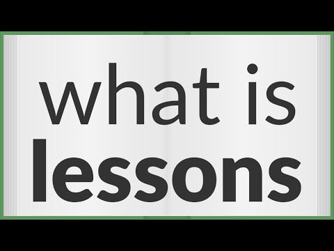 Lessons | meaning of Lessons