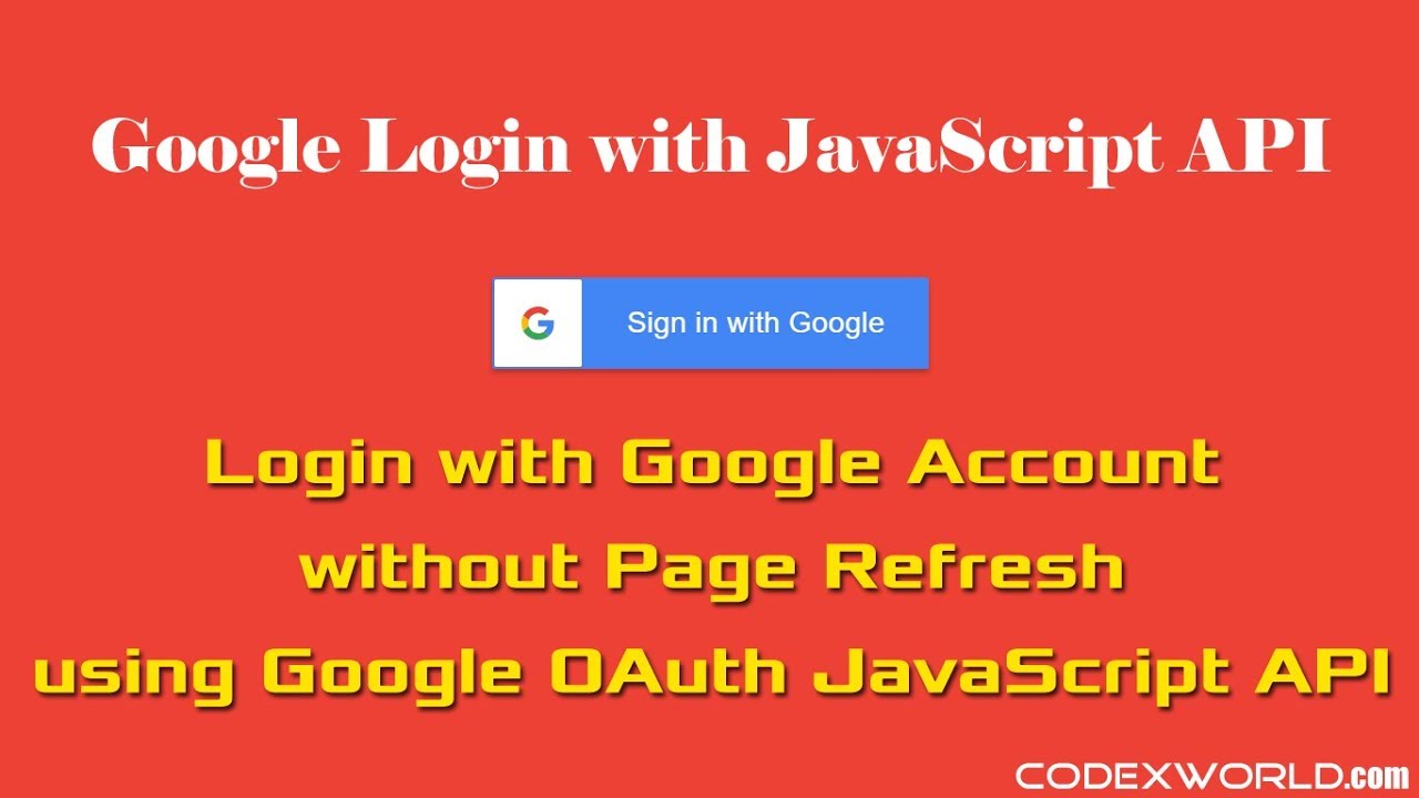Login with Google Account using JavaScript API