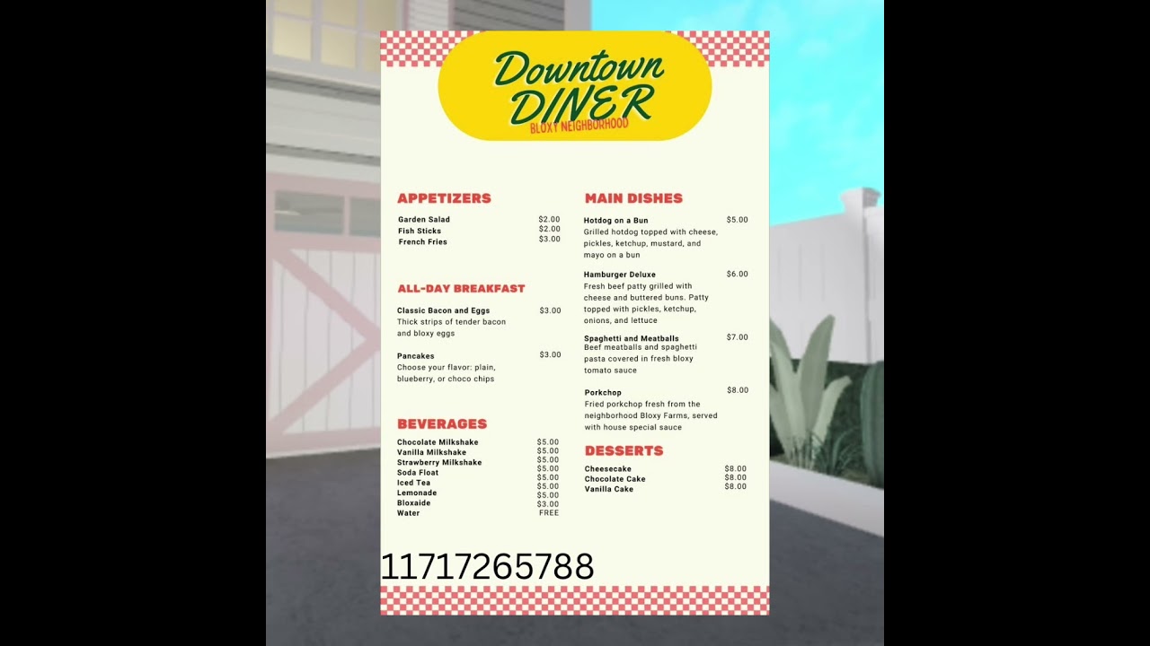 Downtown diner decal codes for bloxburg 🌊⭐️🤍