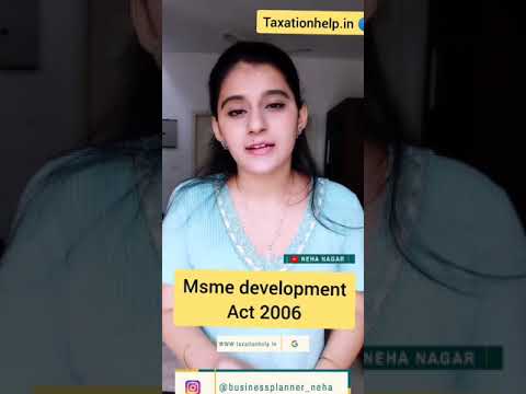 Msme development act 2006 YouTube Neha : Nagar
