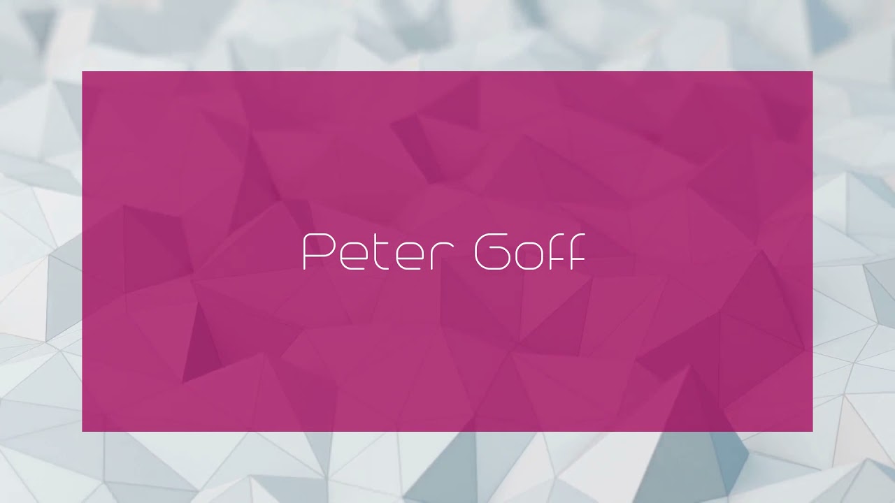 Peter Goff - appearance