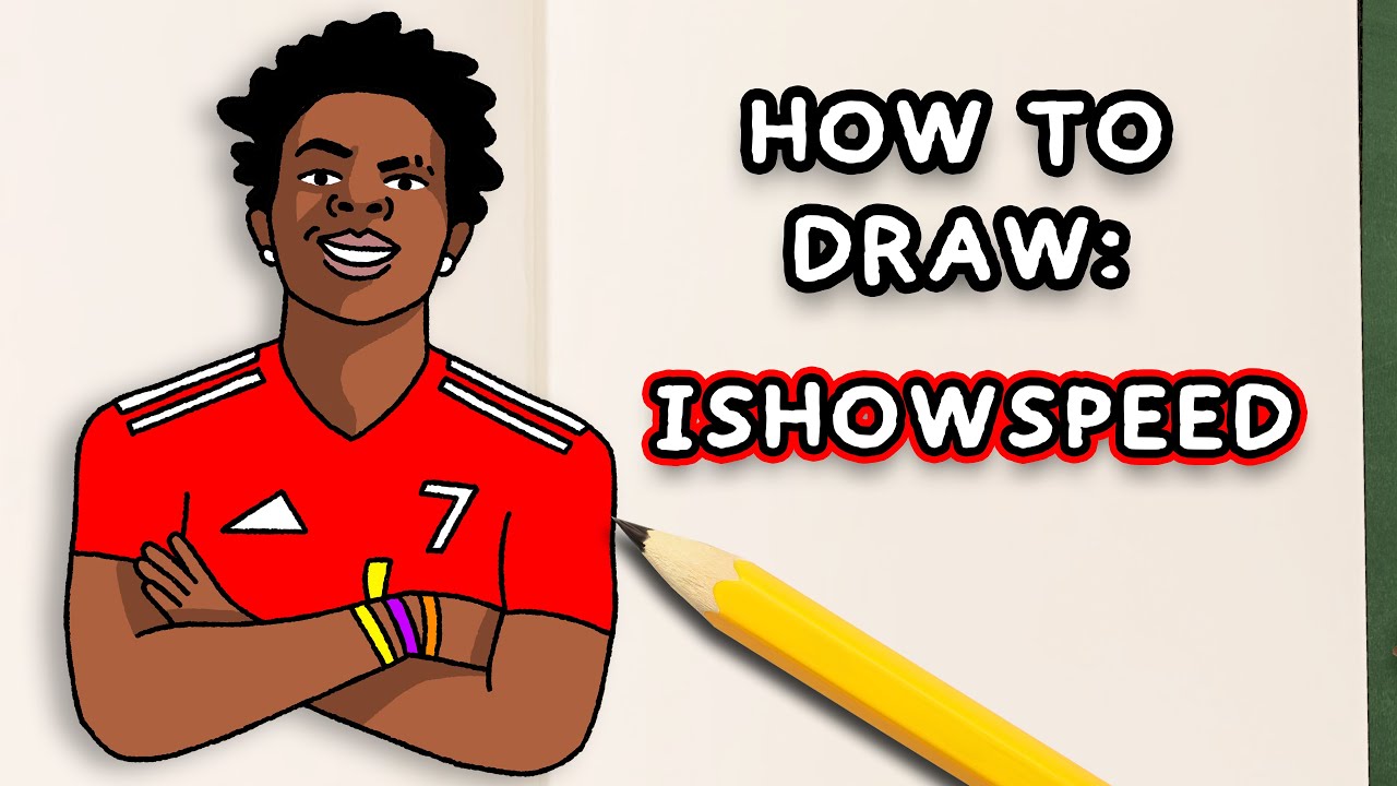How to draw and colour! ISHOWSPEED (step-by-step tutorial)