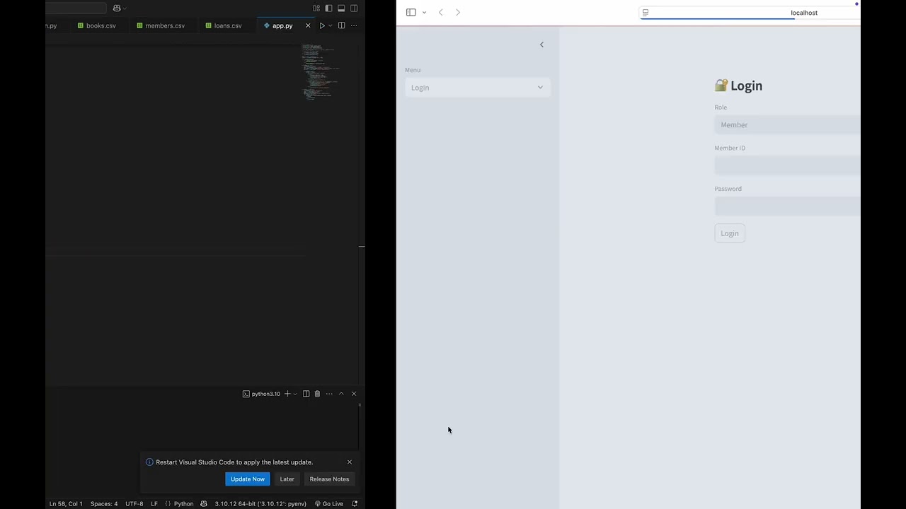 Library Management System using Python and Streamlit | Full Stack Project Demo