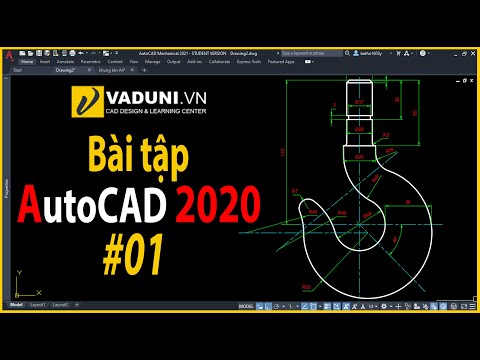 Học AutoCAD cơ bản // Bài tập luyện vẽ AutoCAD 2D cơ bản - Bài 1