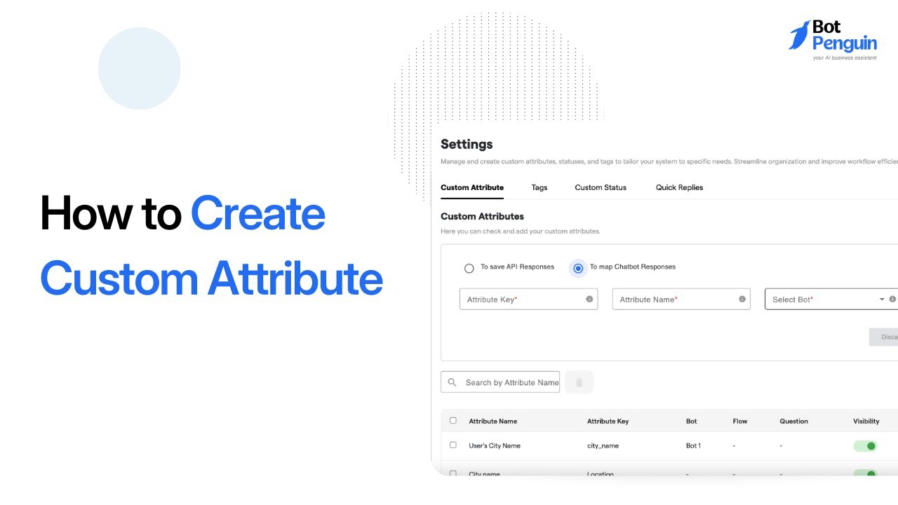 How to Create Custom Attribute in BotPenguin | Step-by-Step Tutorial