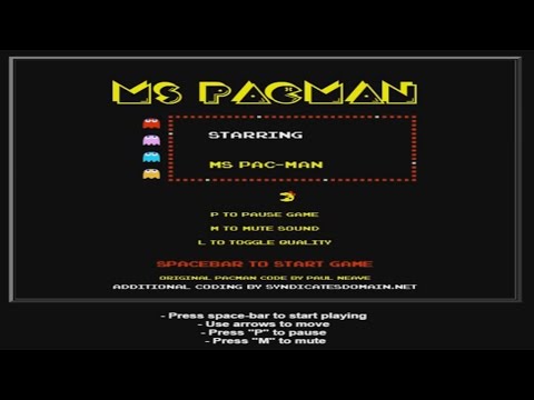 MS PACMAN  (Computer desktop gameplay 3 lives)