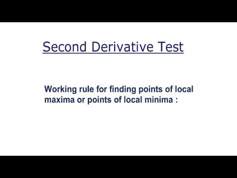 Second Derivative Test for local maxima and local minima