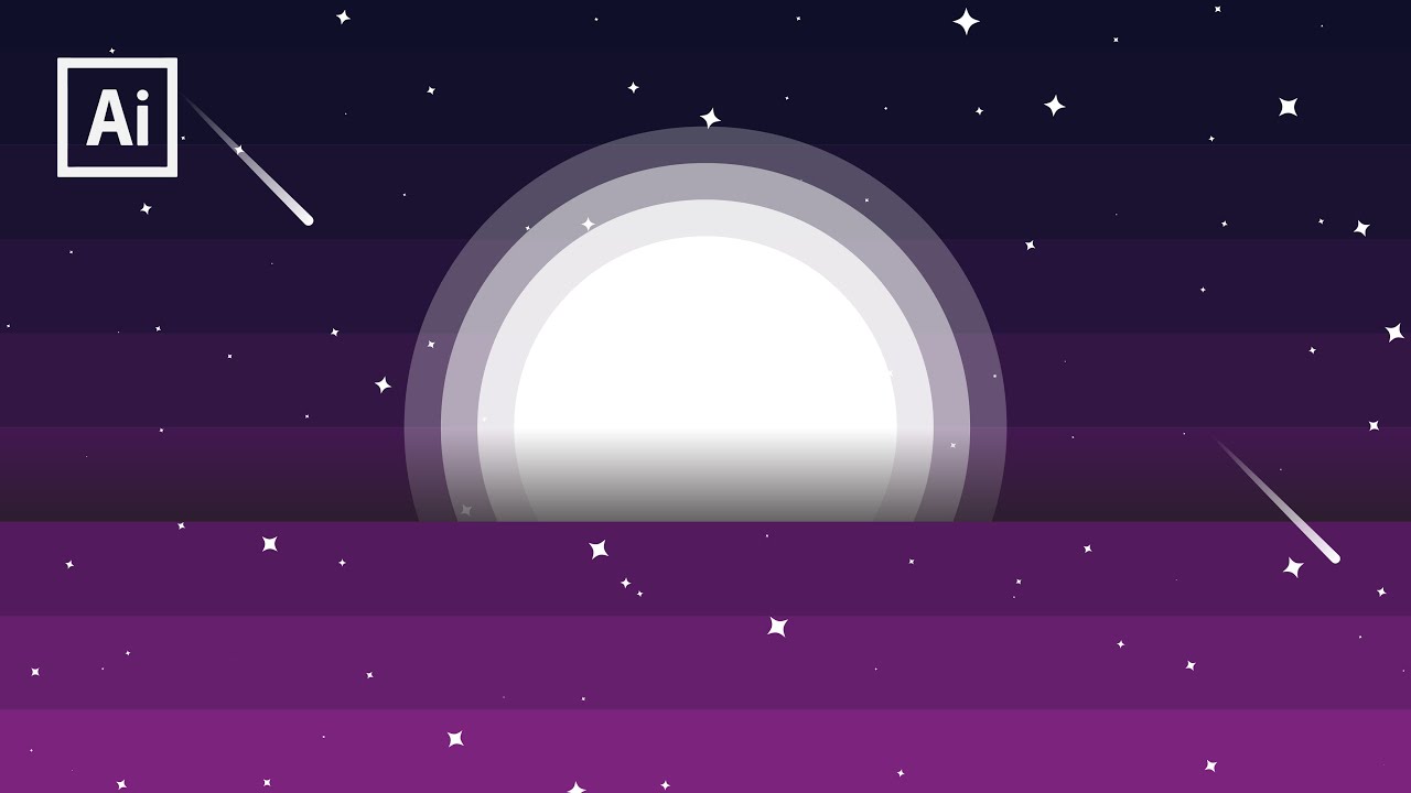Night Sky Vector illustration Tutorial in Adobe illustrator