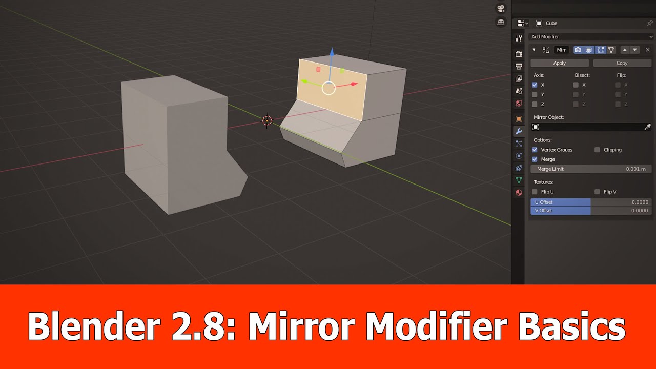 Blender 2.8 Mirror Modifier Beginner Tutorial