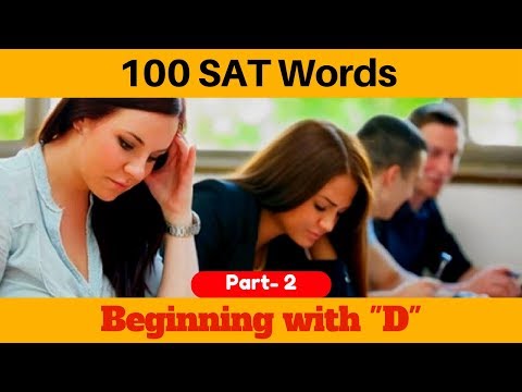 100 SAT Words Beginning with "D" | Part 02 | Vocabulary |