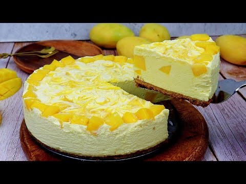 MANGO ICE CREAM CAKE | 5 INGREDIENTS ONLY! No-Bake, No Gelatin, No Egg!