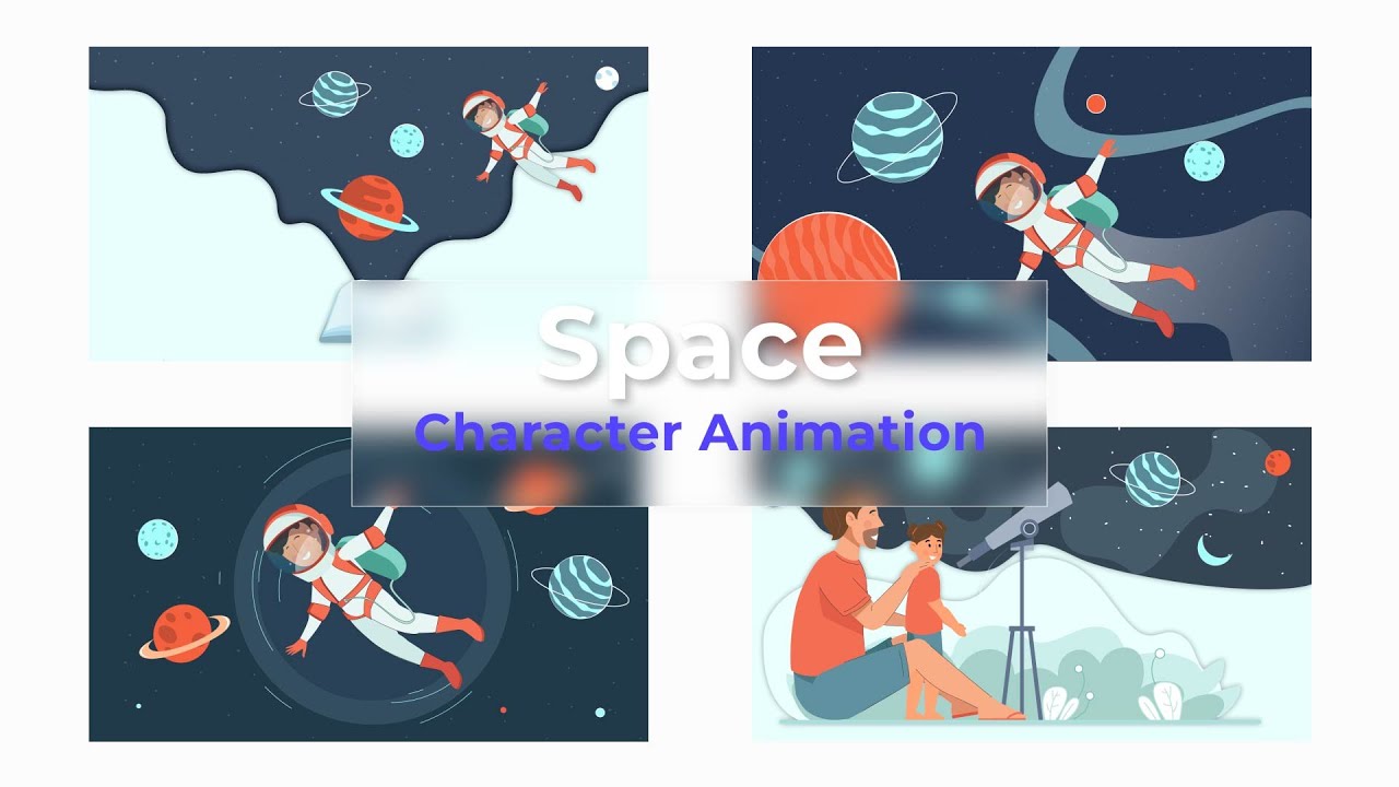 Space Character Animation Premiere Pro Templates | Premium Vector Images