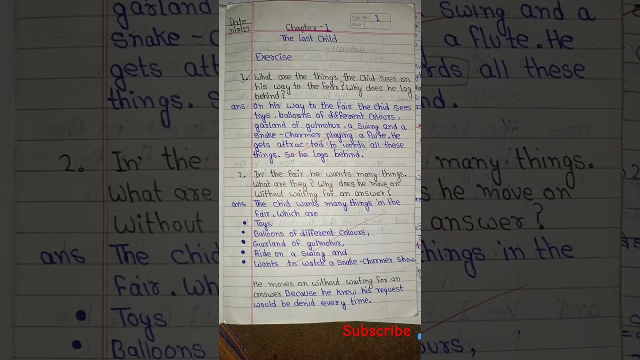 Class 9th English Moments chapter 1 The lost child | question answer #class9th #english #chapter1