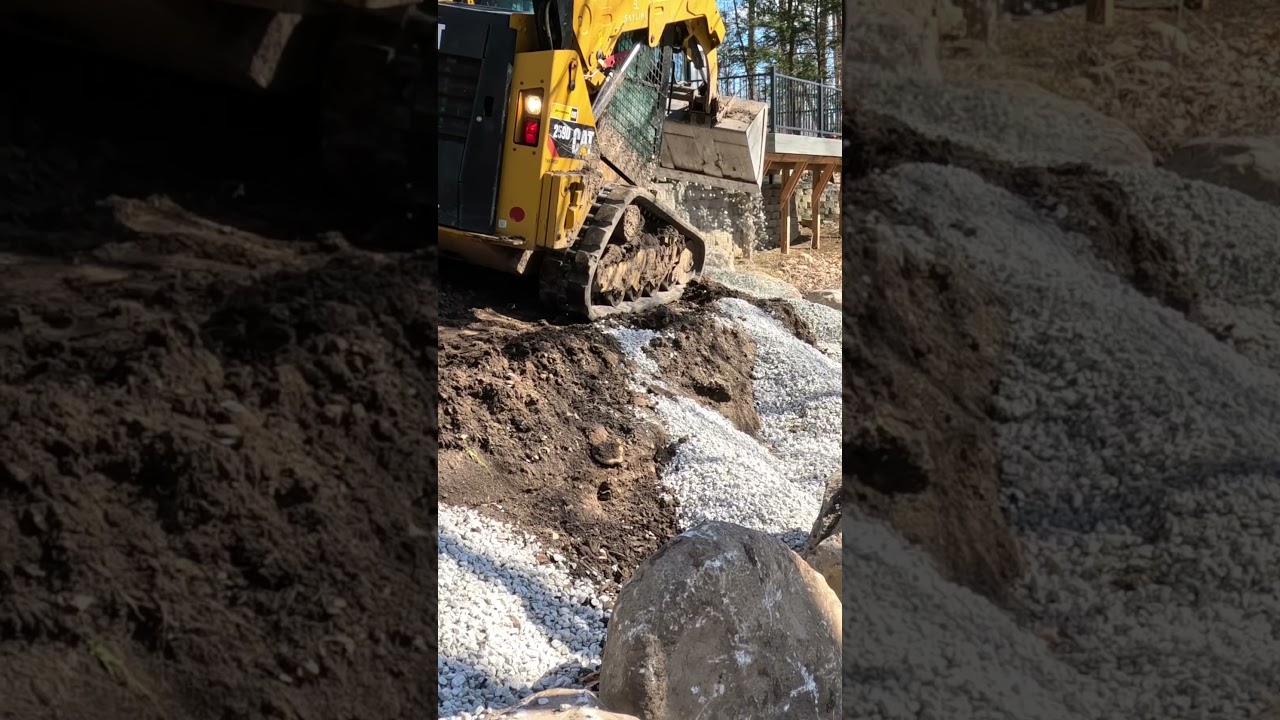 Caterpillar 259D Grading 3/4 Inch Rock #shorts