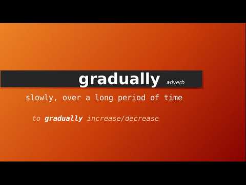 gradually , Meaning of gradually , Definition of gradually , Pronunciation of gradually