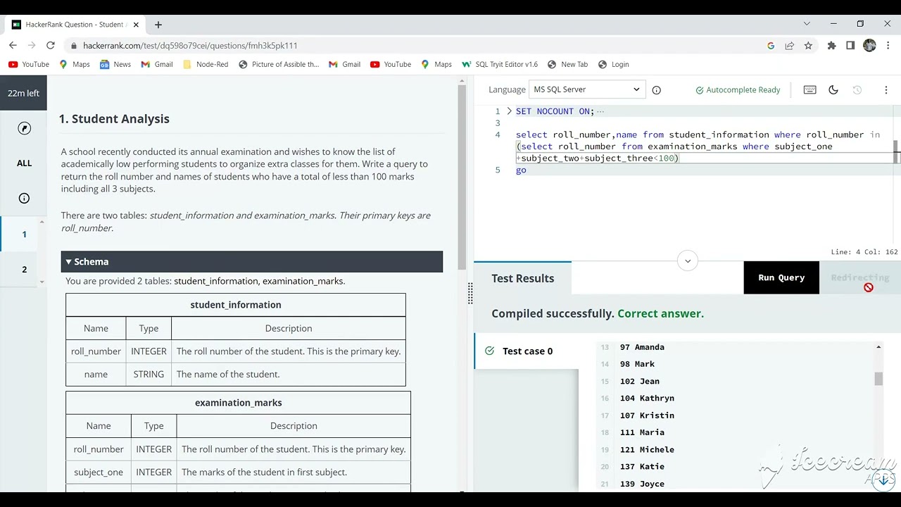 SQL Basic Skills Certification Hackerrank | Question| Student Analysis |Profitable Stocks interview