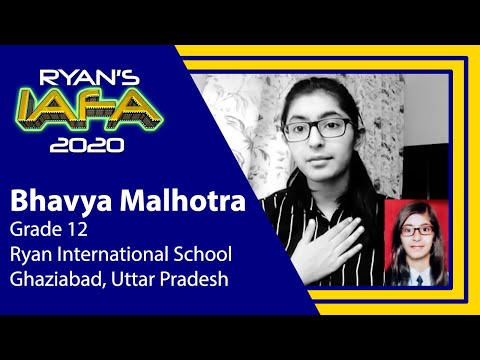 Ryan's IAFA 2020 PSA Corona Bhavya Malhotra (Alone Together)