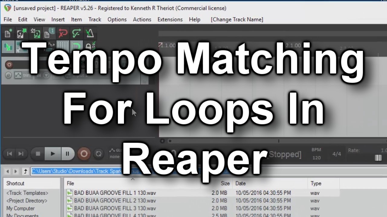 Loop Tempo Matching in Reaper