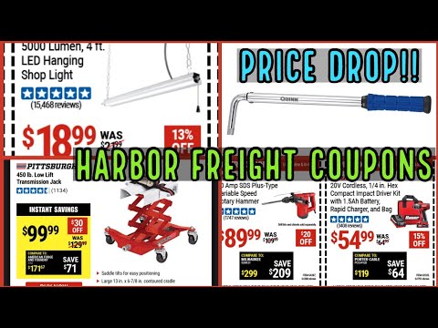 Harbor Freight Price Drop and Coupons and instant savings on Tools