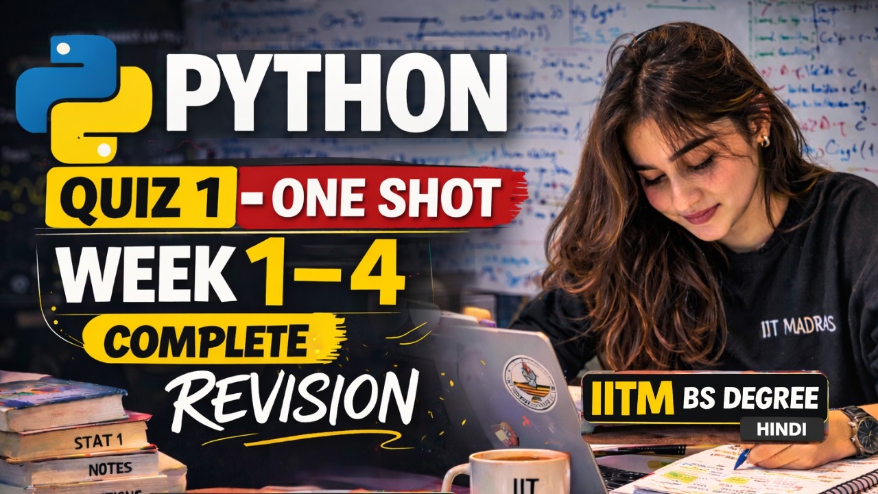 Python Quiz 1 One Shot | Week 1–4 Complete Revision | IITM BS Degree Python Programming