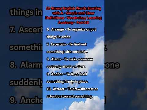 10 Strong English Words Starting with A | Simple and Clear Definitions | Part 36 #vocabularylearn