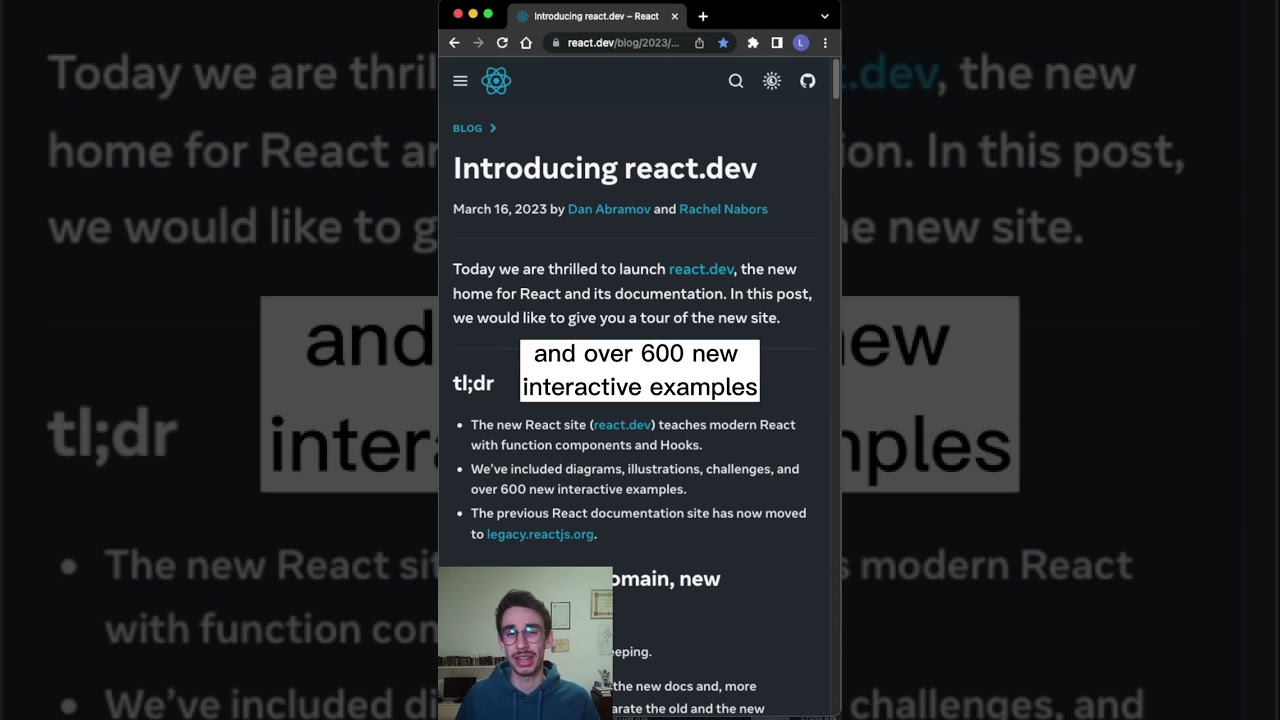 React.js new documentation!