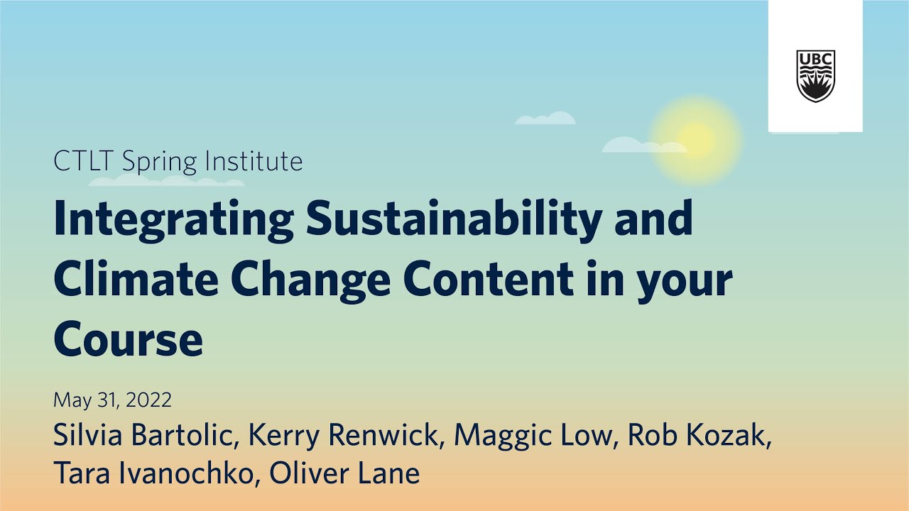 Integrating Sustainability and Climate Change Content in your Course