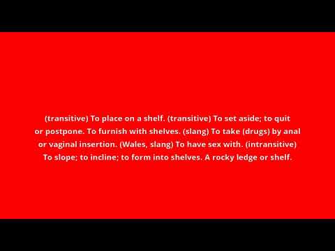 what is the meaning of shelve