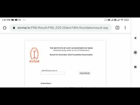 CMA Foundation Dec 2020 Results Declared