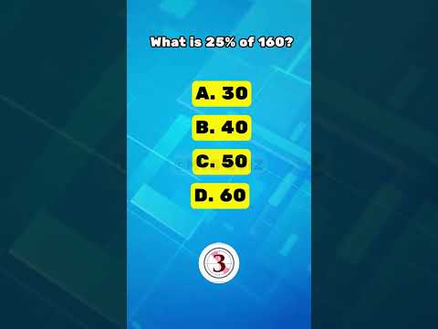 What is 25% of 160? #quiz #education #mathquiz #learning #trivia #shorts