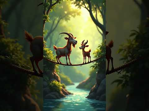 Golu the Brave Goat 🐐 | Hindi Moral Story for Kids | Jungle Bridge Rescue | #shorts