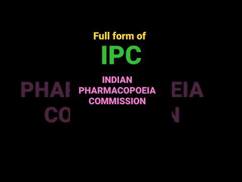 full form of IPC INDIAN PHARMACOPOEIA COMMISSION #ipc #fullform