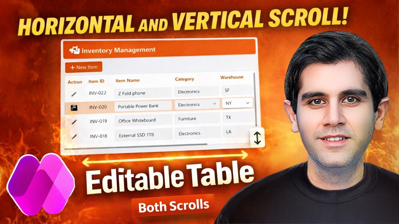 How to Build a Power Apps Gallery with Horizontal & Vertical Scroll | Editable Table
