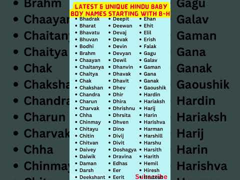 Latest Hindu Baby Boy Names Starting with B - H 🕉️👦 #shorts #short #viral #latestbabynames