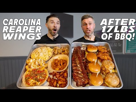 EATING CAROLINA REAPER WINGS AFTER 17LB UNDEFEATED BBQ CHALLENGE! @FrancosFeasts