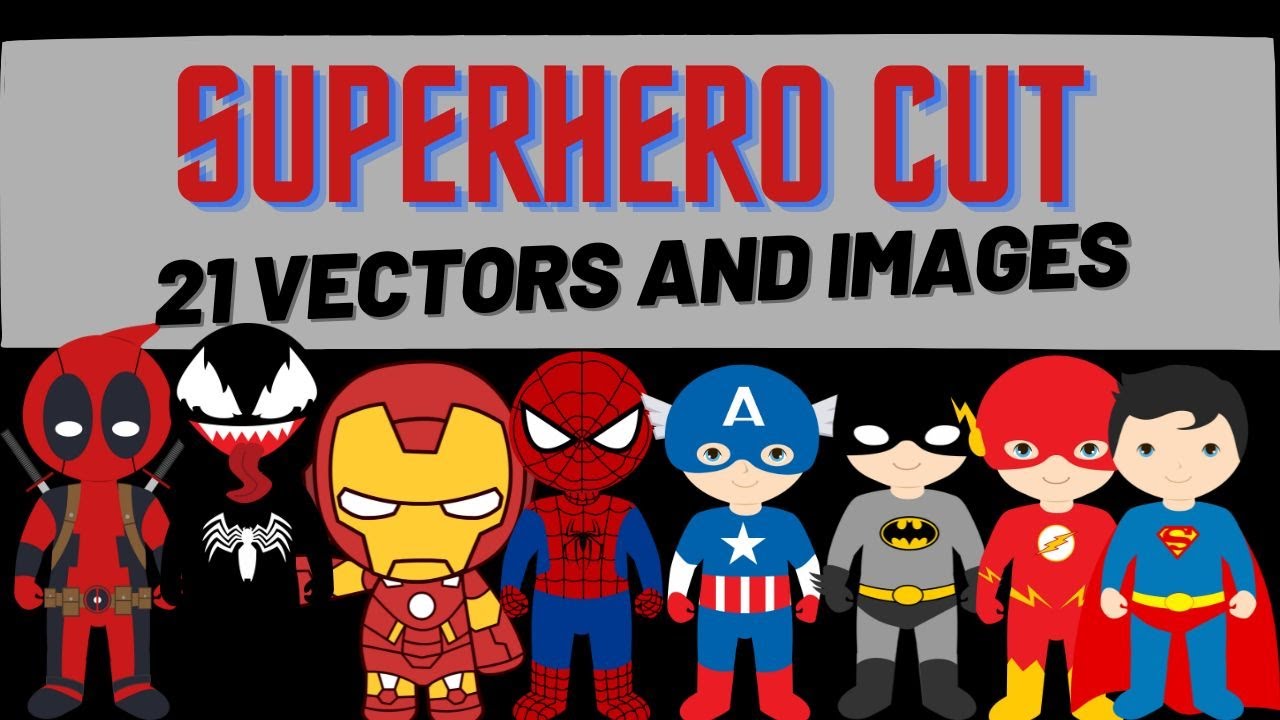 SuperHero Cut 21 Cliparts Vectors and Images CDR AI PNG SVG