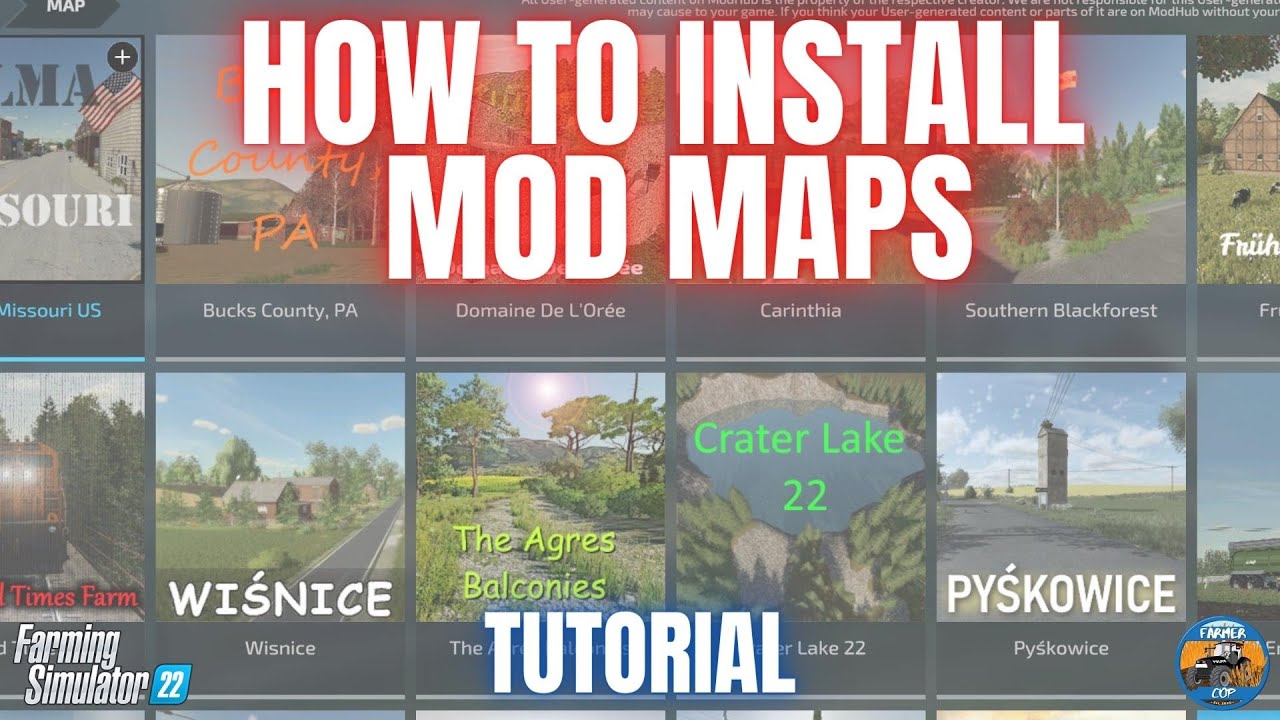 HOW TO INSTALL MOD MAPS - Farming Simulator 22