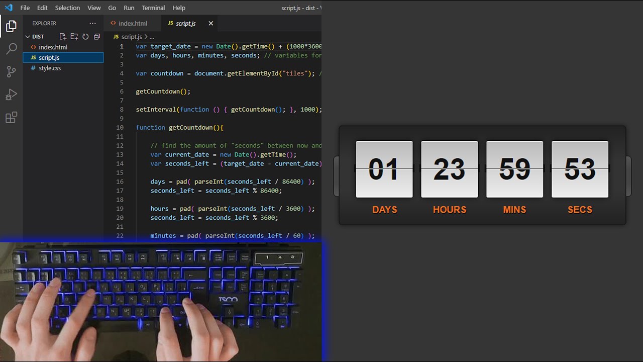 ASMR Programming - Coding a Countdown timer - No Talking