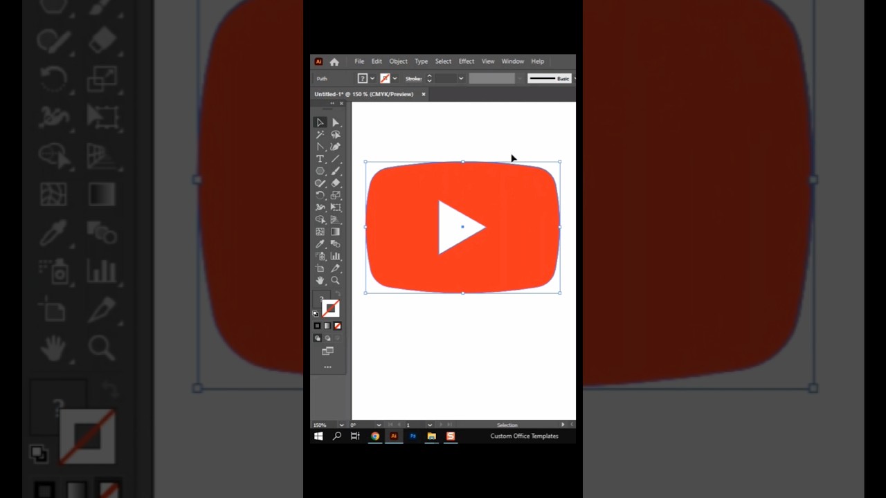 Youtube logo design in Adobe Illustrator #illustrator #youtubeshorts #tutorial