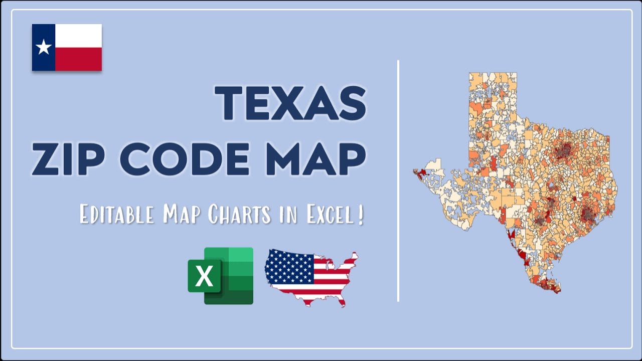 Texas Zip Code Map in Excel - Zip Codes List and Population Map