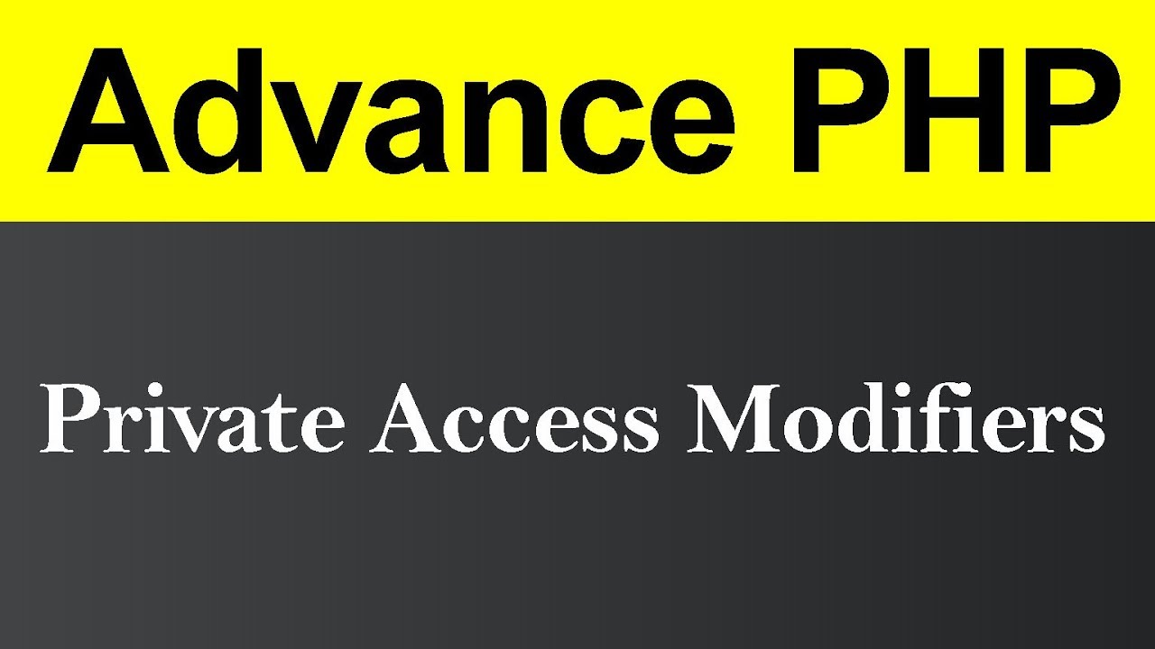 Private Access Modifier in PHP (Hindi)
