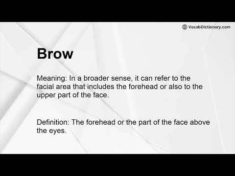 Brow Meaning
