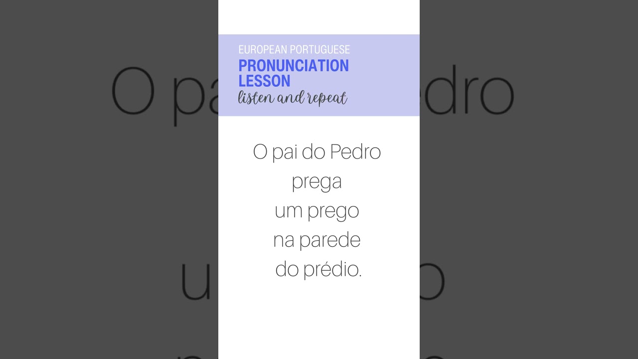 Trava-Lingua | Tongue Twister European Portuguese #europeanportuguese #pronunciation #travalingua