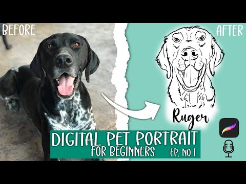 How to Make a DIGITAL PET Portrait in Procreate | Beginner Tutorial | Custom Dog Drawing | Ep. No. 1