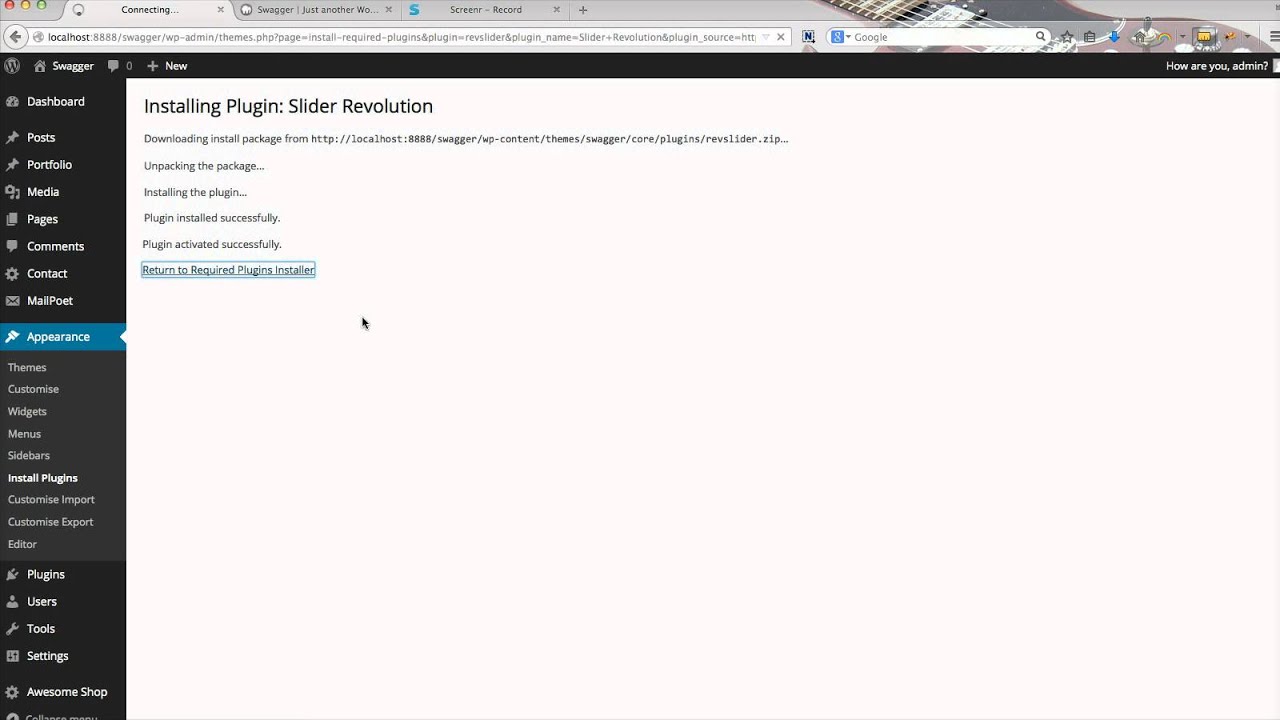 Swagger   Theme Installation