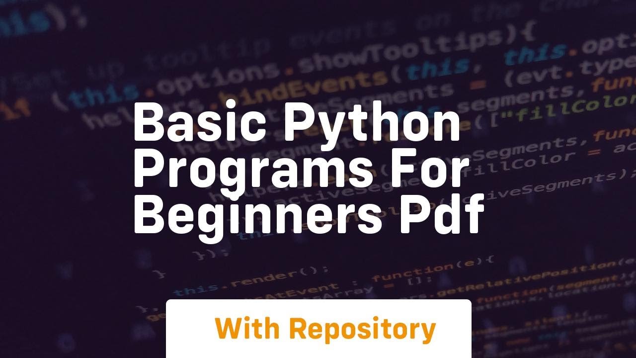 basic python programs for beginners pdf