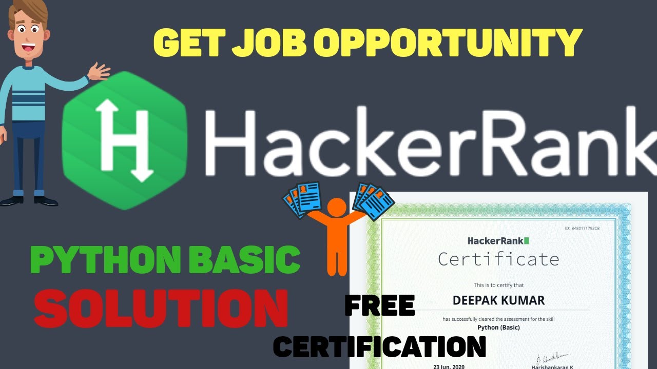 Hackerrank Python Solutions|Hackerrank  Free  Skill Certification |#hackerrank #python
