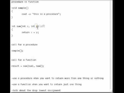 functions vs procedures
