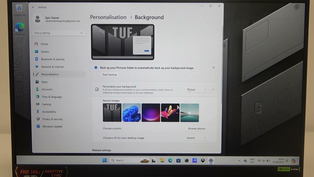 How To Change Wallpaper On ASUS Tuf Gaming A15